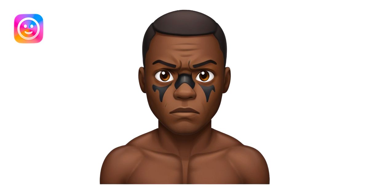 black boxer man with cut on his face emoji | AI Emoji Generator