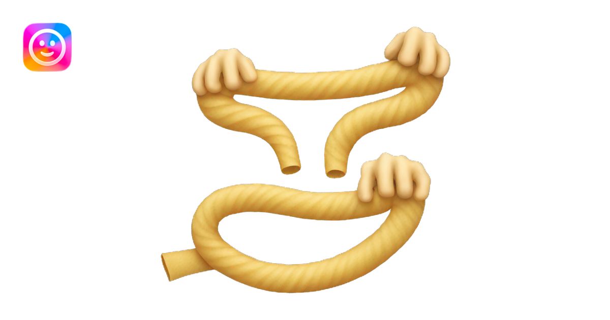 Elbow noodle with a face emoji | AI Emoji Generator