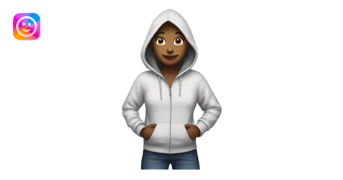 Susie wearing hoodie emoji | AI Emoji Generator