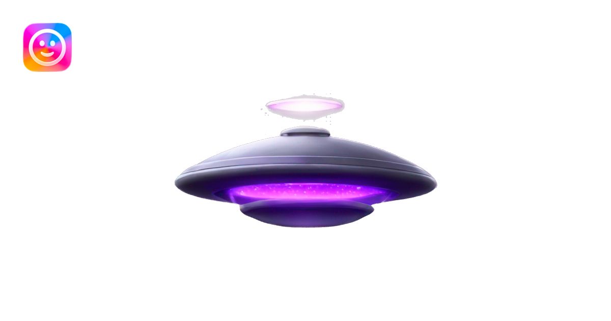 UFO with purple beam emoji | AI Emoji Generator