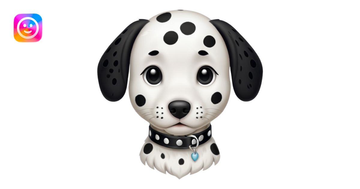 Dalmatian with spotted collar emoji | AI Emoji Generator