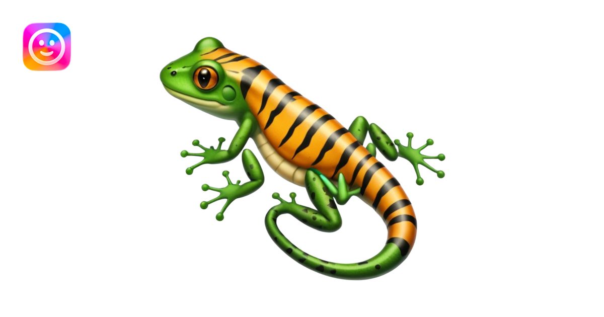 Frog with tiger body and scorpion tail and with mullet hairstyle emoji ...
