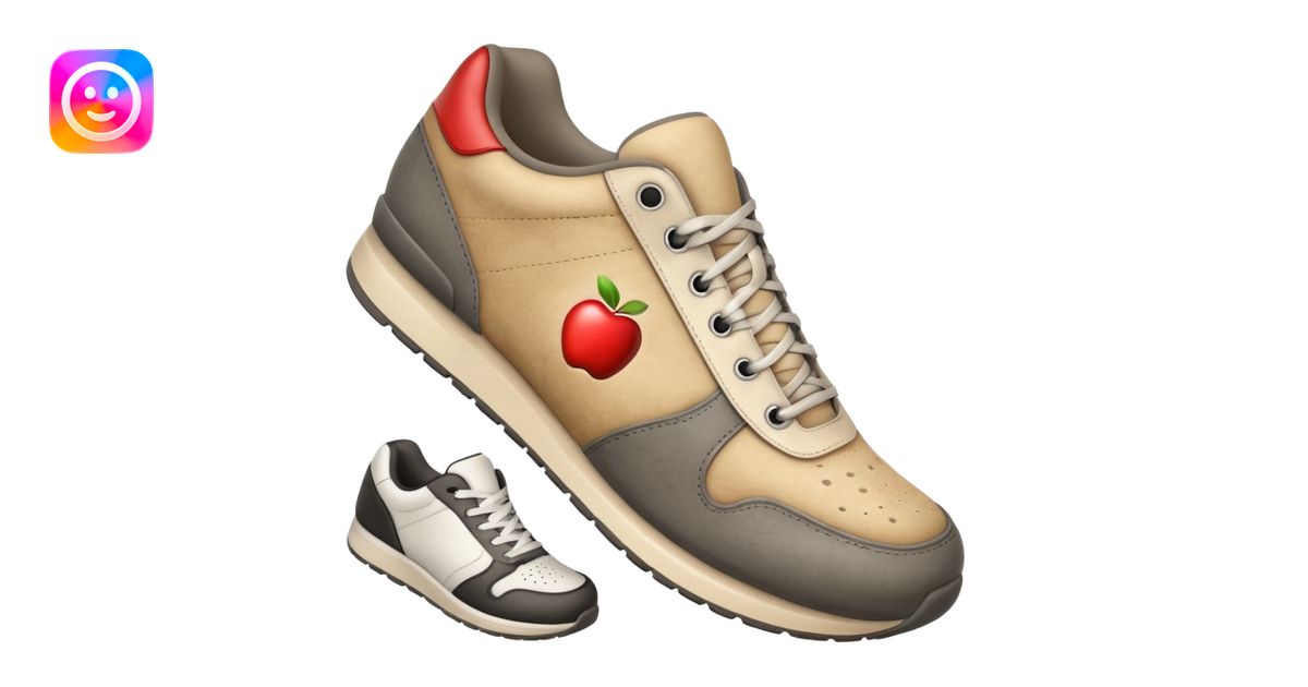 3D Apple-style emoji of a foot with a sneaker stepping on the ground ...