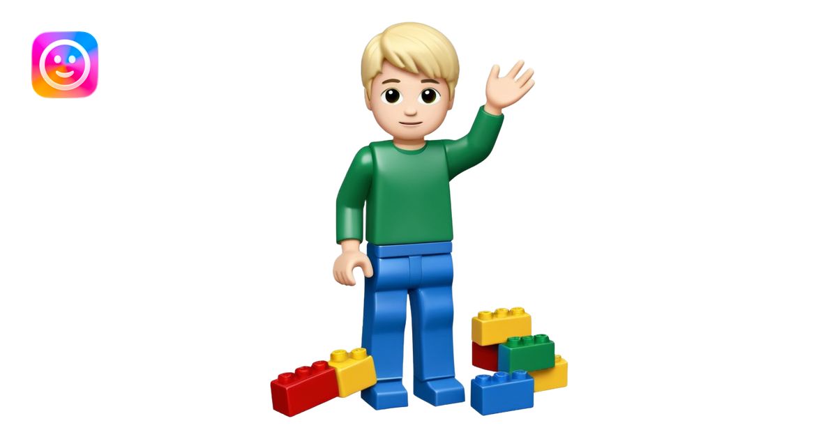 boy playing with legos full body emoji | AI Emoji Generator