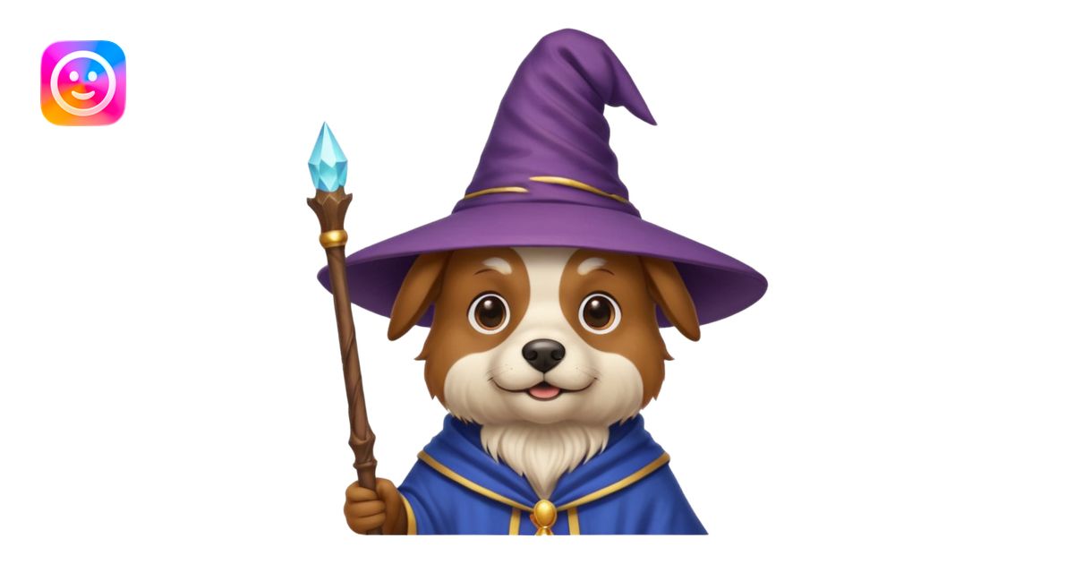 Dog wizard emoji | AI Emoji Generator