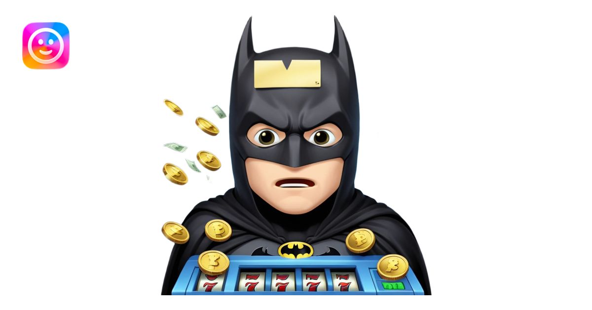 disheveled bat man losing money at a slot machine, panicked face, coins ...