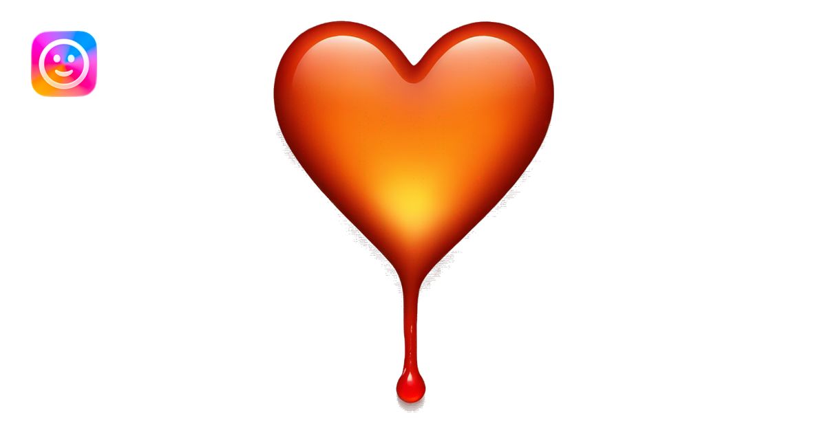 bleeding red heart glowing red-orange emoji | AI Emoji Generator
