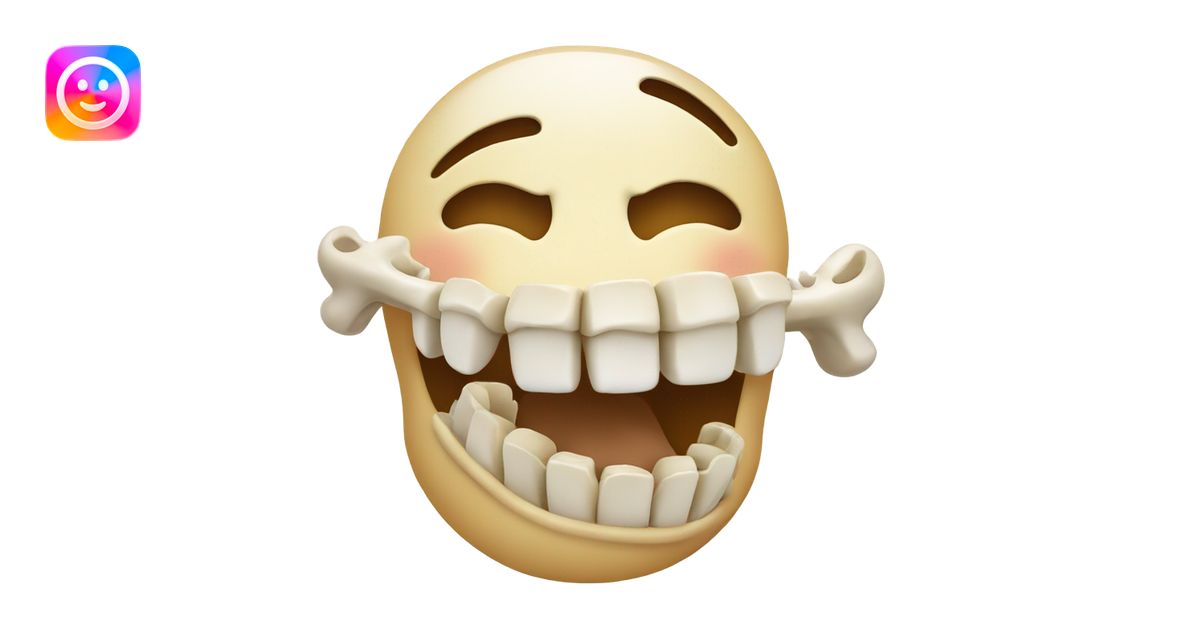 smiling face with bone in its mouth emoji | AI Emoji Generator