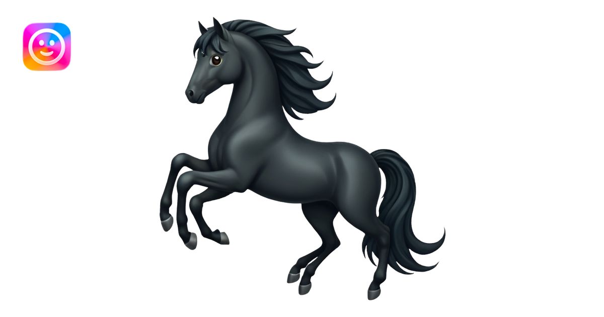 black flying horse Let him look upA emoji | AI Emoji Generator
