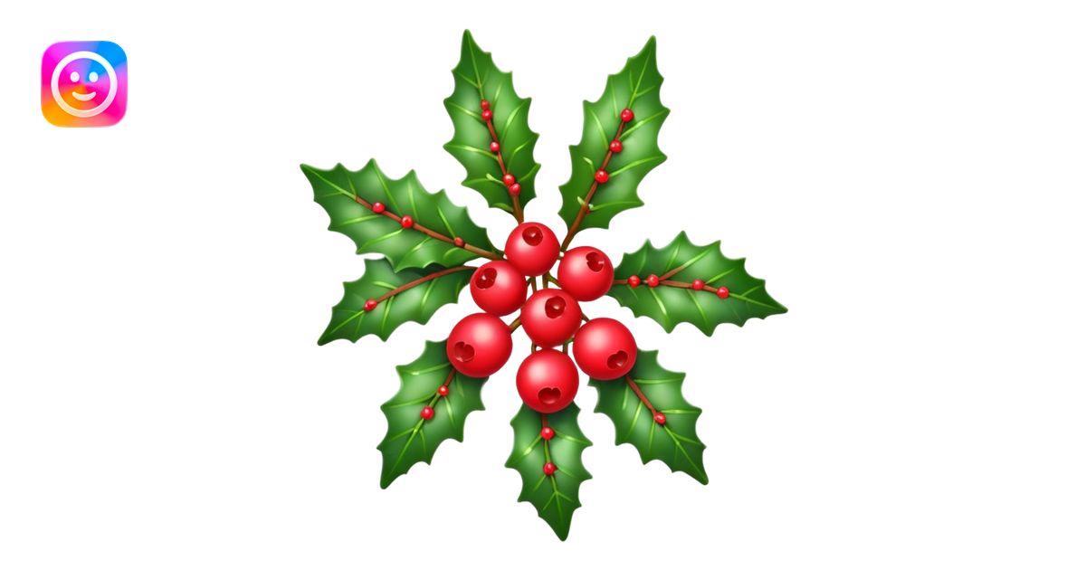 Holly berry on mistletoe emoji | AI Emoji Generator