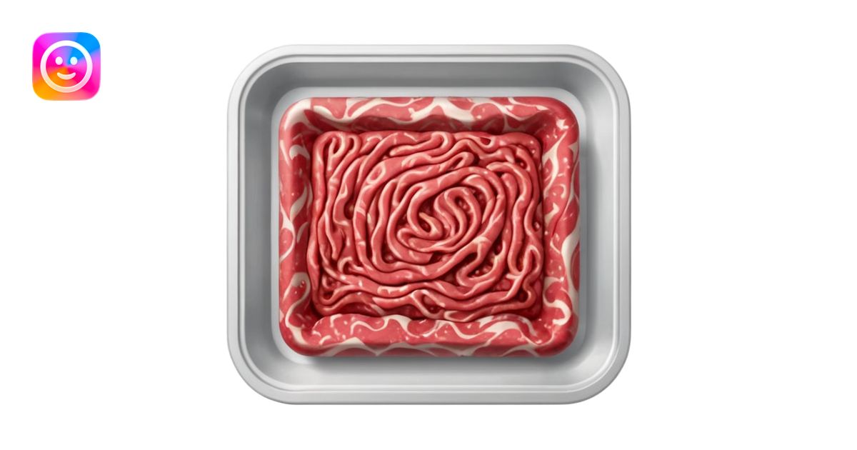 ground beef in plastic tray emoji | AI Emoji Generator