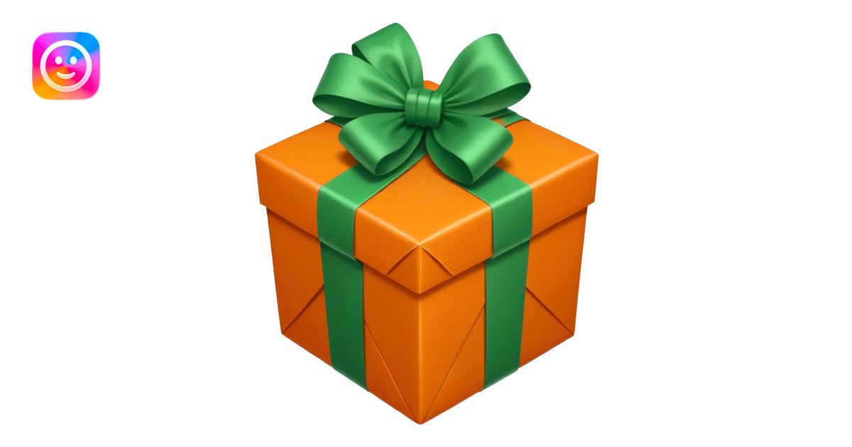cadeau de noel orange et vert emoji | AI Emoji Generator