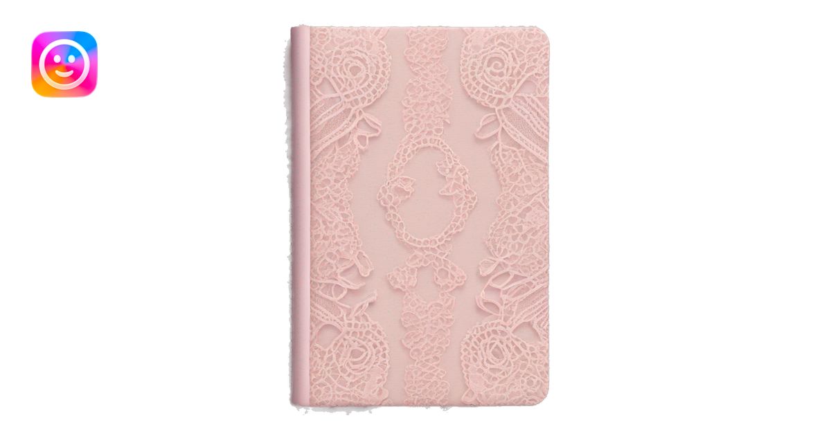 pastel pale pink lace journal emoji | AI Emoji Generator