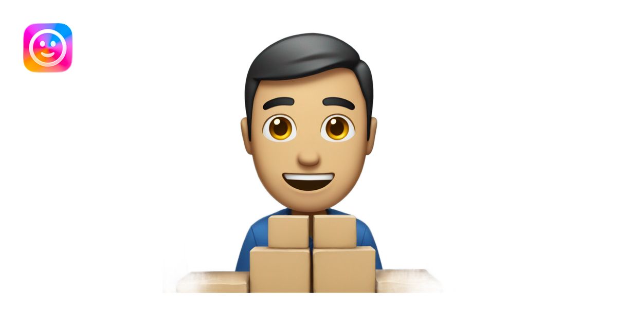 A guy holding hollow blocks or bricks emoji | AI Emoji Generator