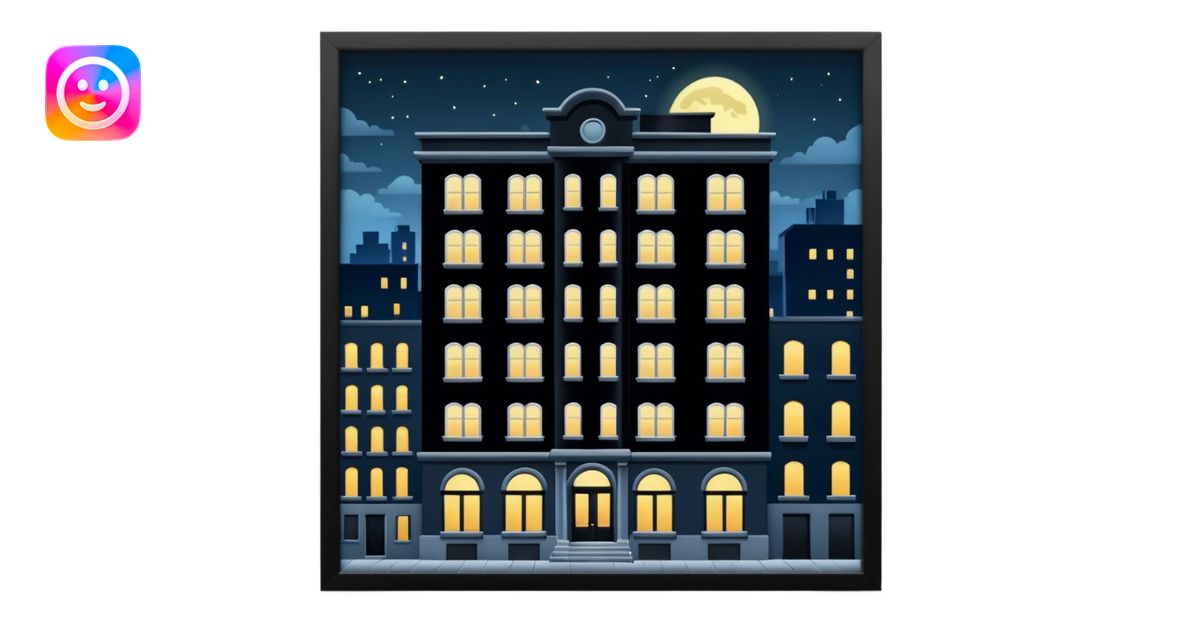 Old apartment building at night emoji | AI Emoji Generator