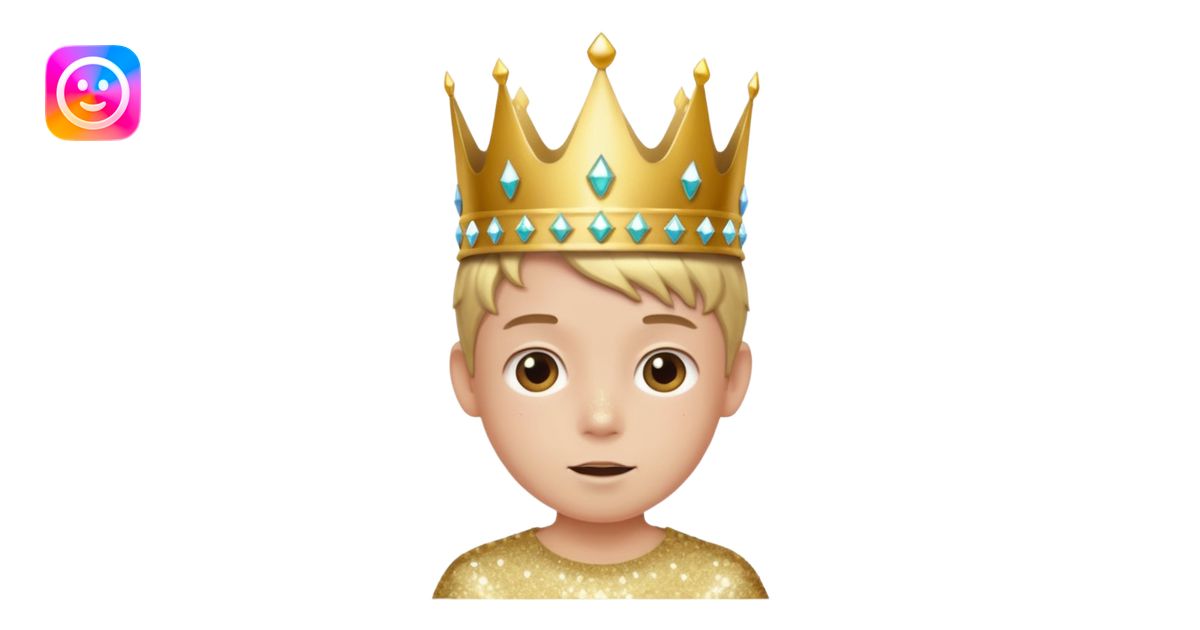 blue Boy glitter crown emoji | AI Emoji Generator