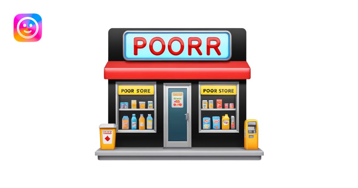 Convenience store named poor store and more emoji | AI Emoji Generator