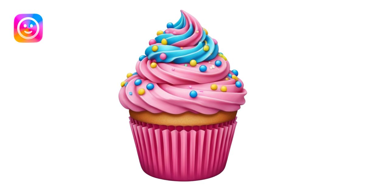 Cupcake with pink icing emoji | AI Emoji Generator