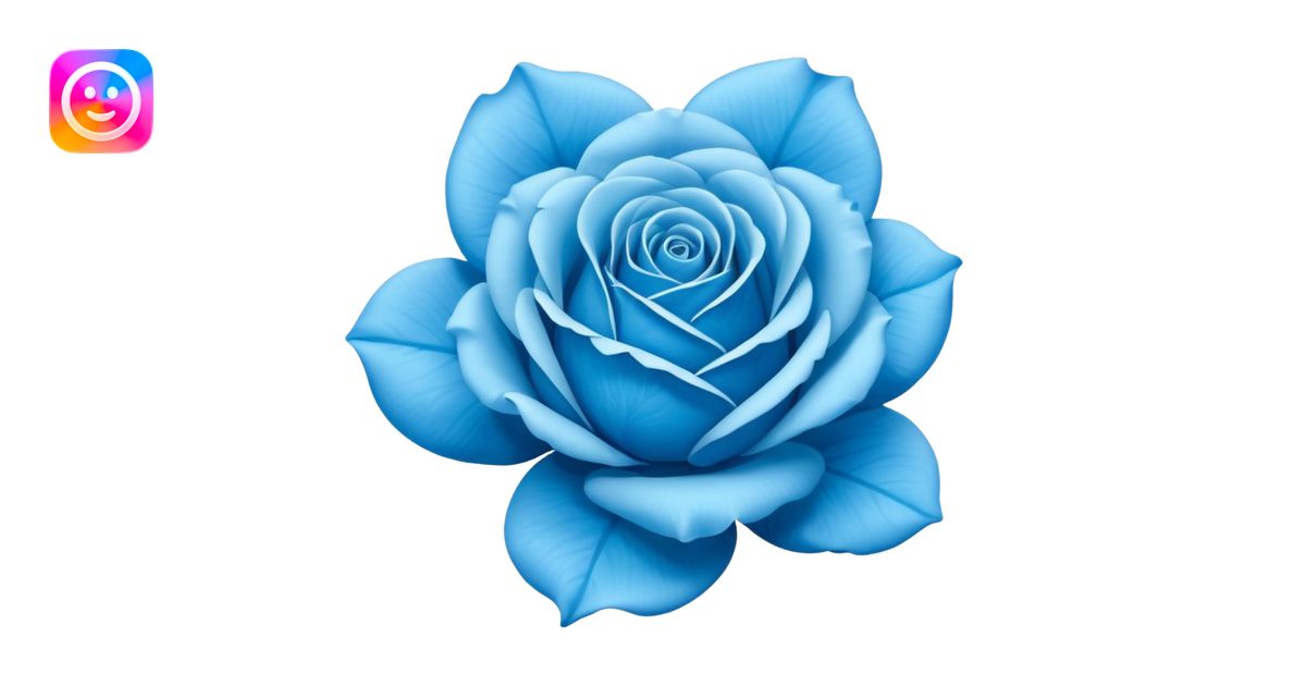 Sky blue rose emoji | AI Emoji Generator