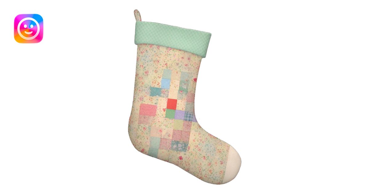 Coquette/cottage style Christmas stocking with pastel patchwork mini ...