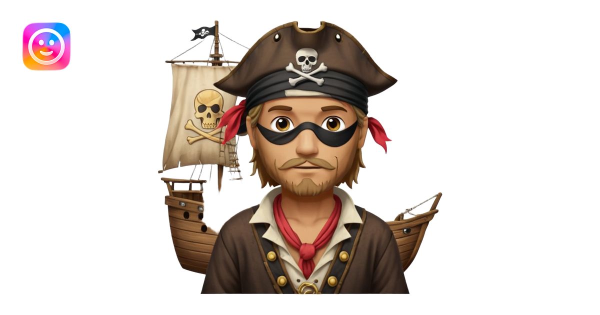 Pirat man standing ship emoji | AI Emoji Generator