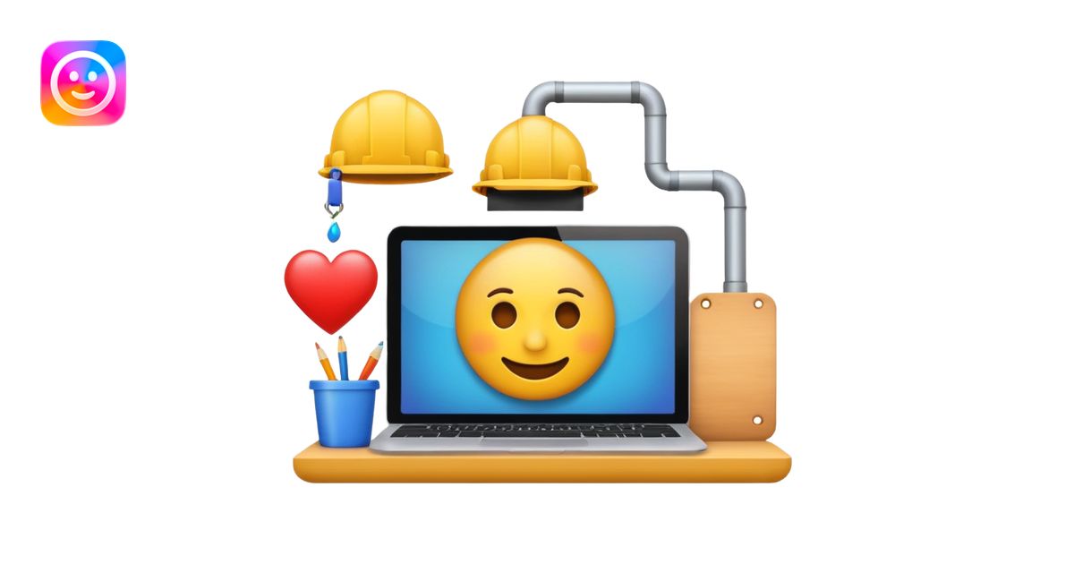 Emoji depicting the process of building a website emoji | AI Emoji ...