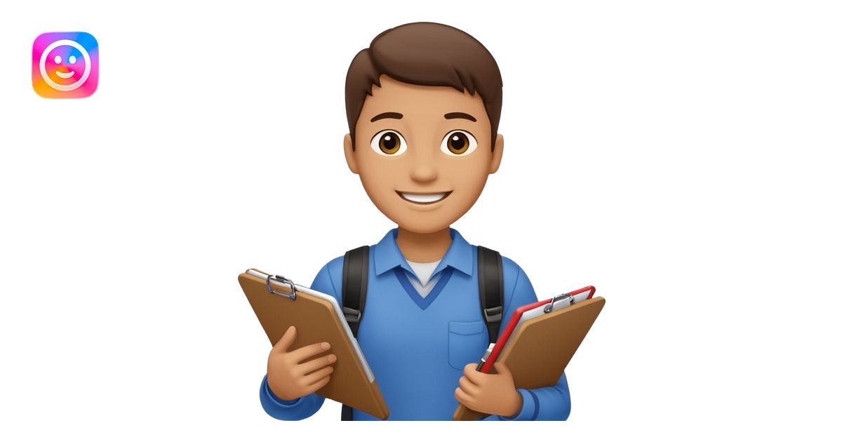 Student Leader + clipboard, Tour Group. emoji | AI Emoji Generator