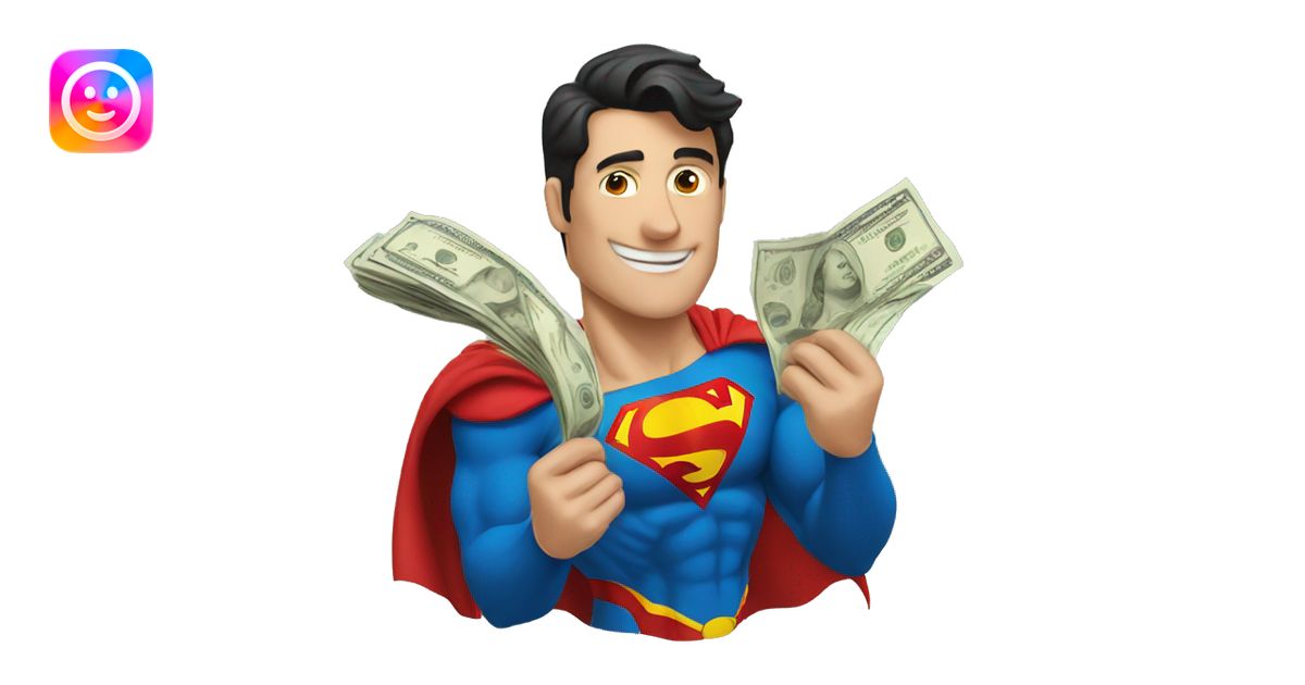 superman with money emoji | AI Emoji Generator