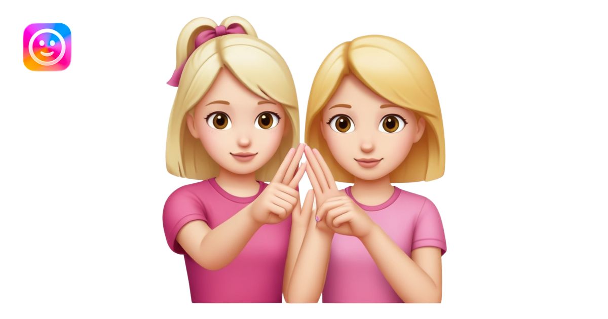 Two girls making a pinky promise emoji | AI Emoji Generator