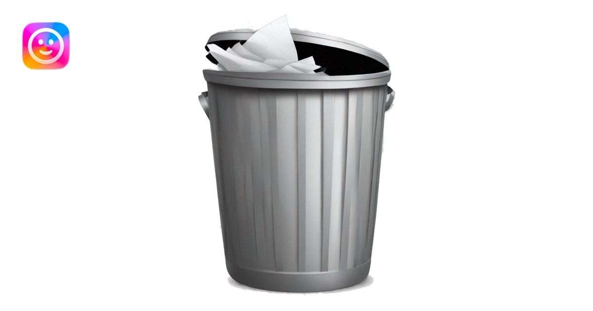 trash bin with paper emoji | AI Emoji Generator