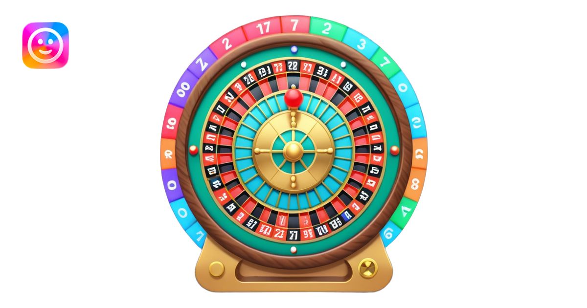 A 3D cartoon roulette wheel with spinning ball and colorful numbers ...