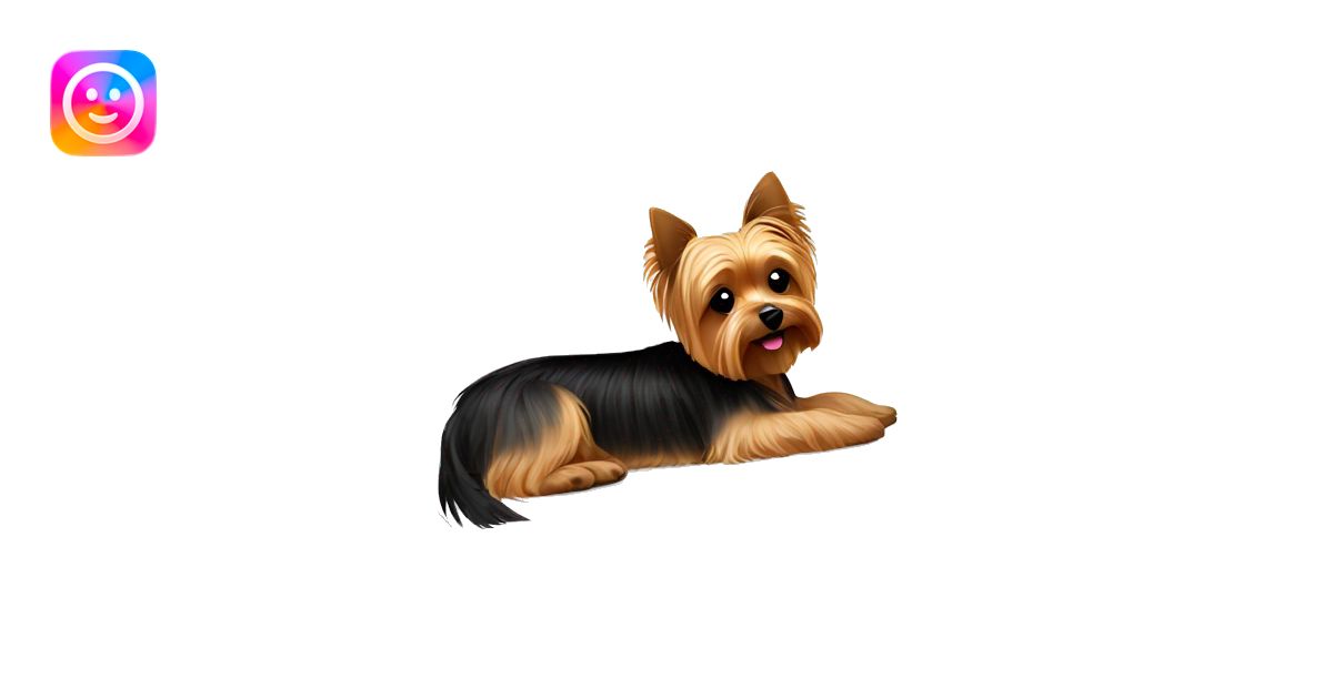 Yorkie laying on the pillow emoji | AI Emoji Generator