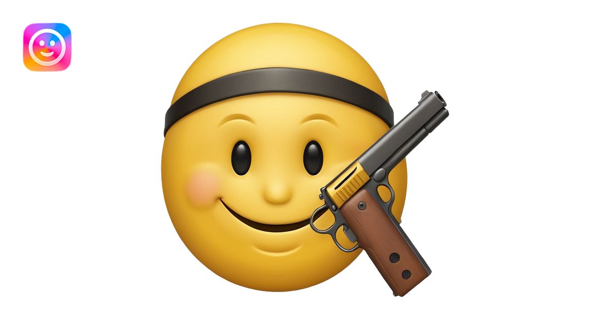 a smiley face holding a gun emoji | AI Emoji Generator