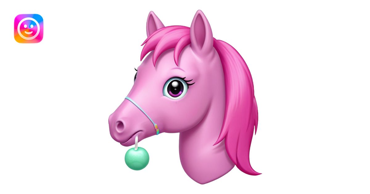 My little pony horse with chewing gum emoji | AI Emoji Generator