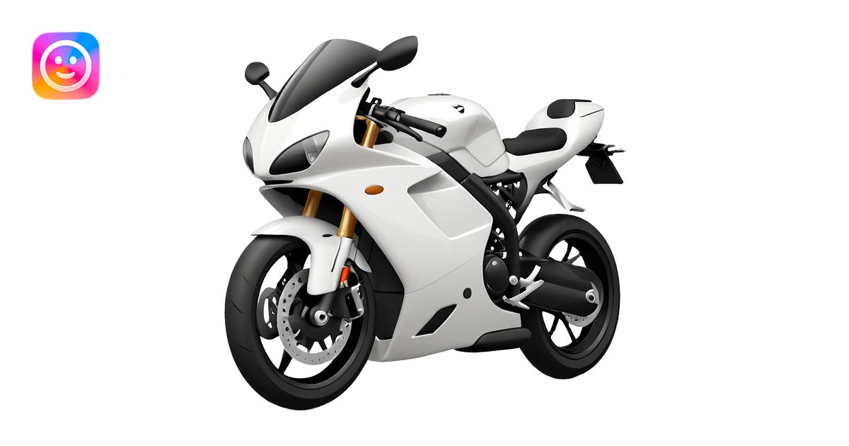 White naked sport bike emoji | AI Emoji Generator