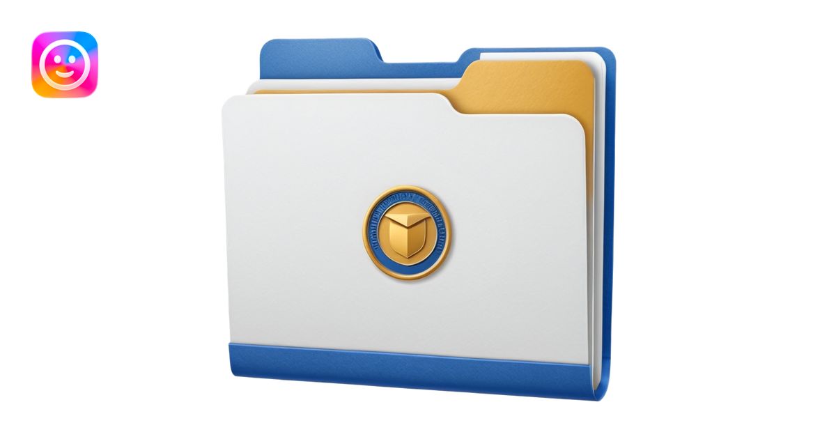 A simple emoji-style icon of a white textured paper folder, clean and ...