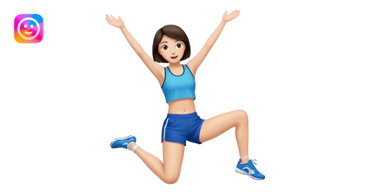 Brunette woman with legs spread wide in the air emoji | AI Emoji Generator