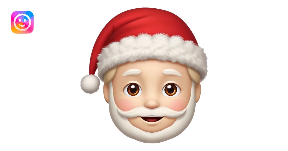 A small smiling face wearing a red Santa hat with a pompom, rosy cheeks ...