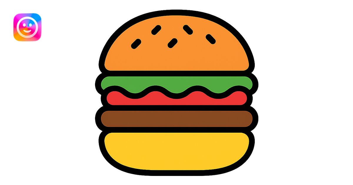 burger icon, clean and simple, modern style icon | AI Emoji Generator