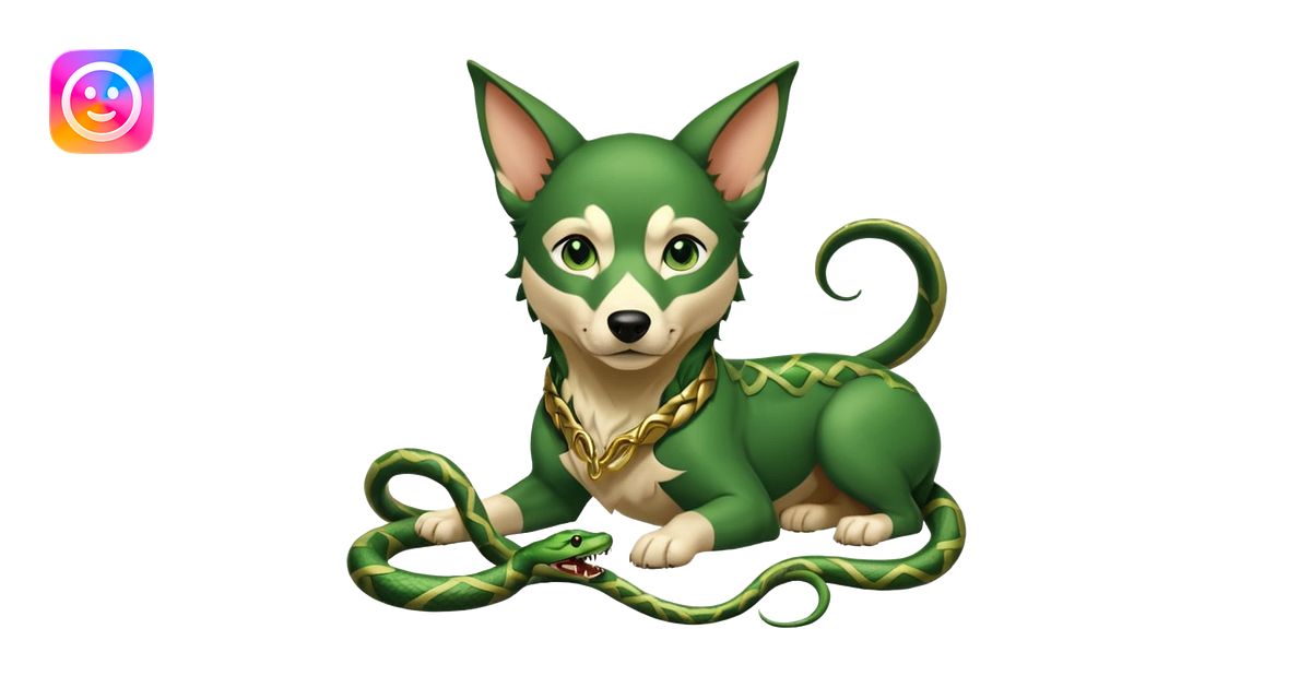 loki god of mischief as a dog. he as snakes. dynamic pose emoji | AI ...