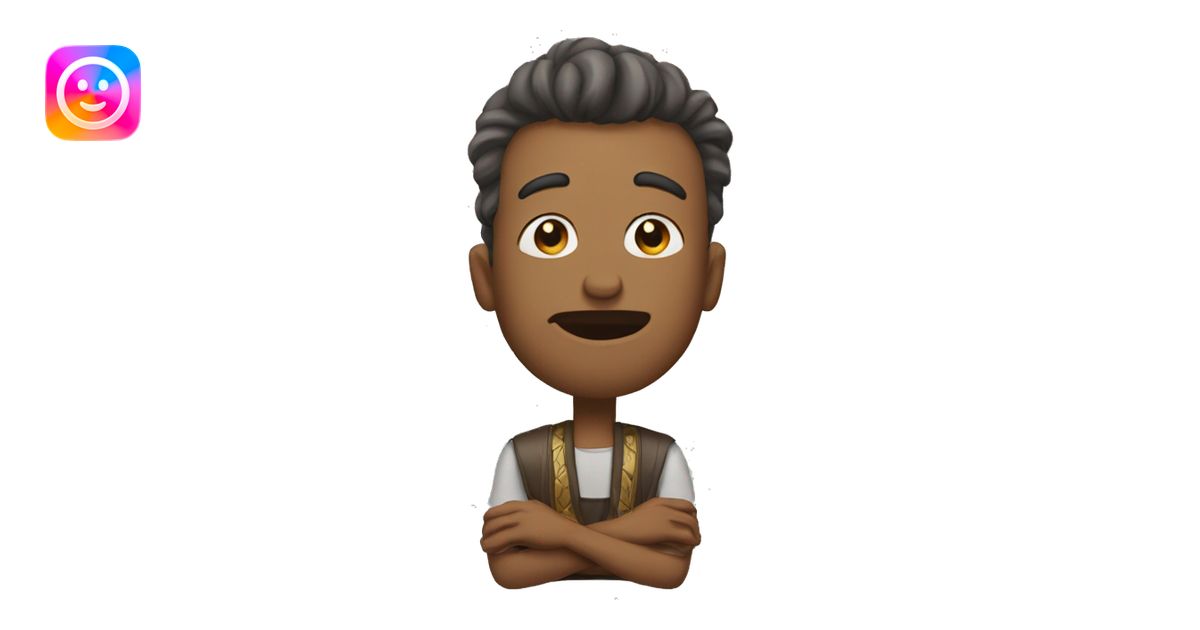 kingbaldwin bends down his head while one hands is up emoji | AI Emoji ...