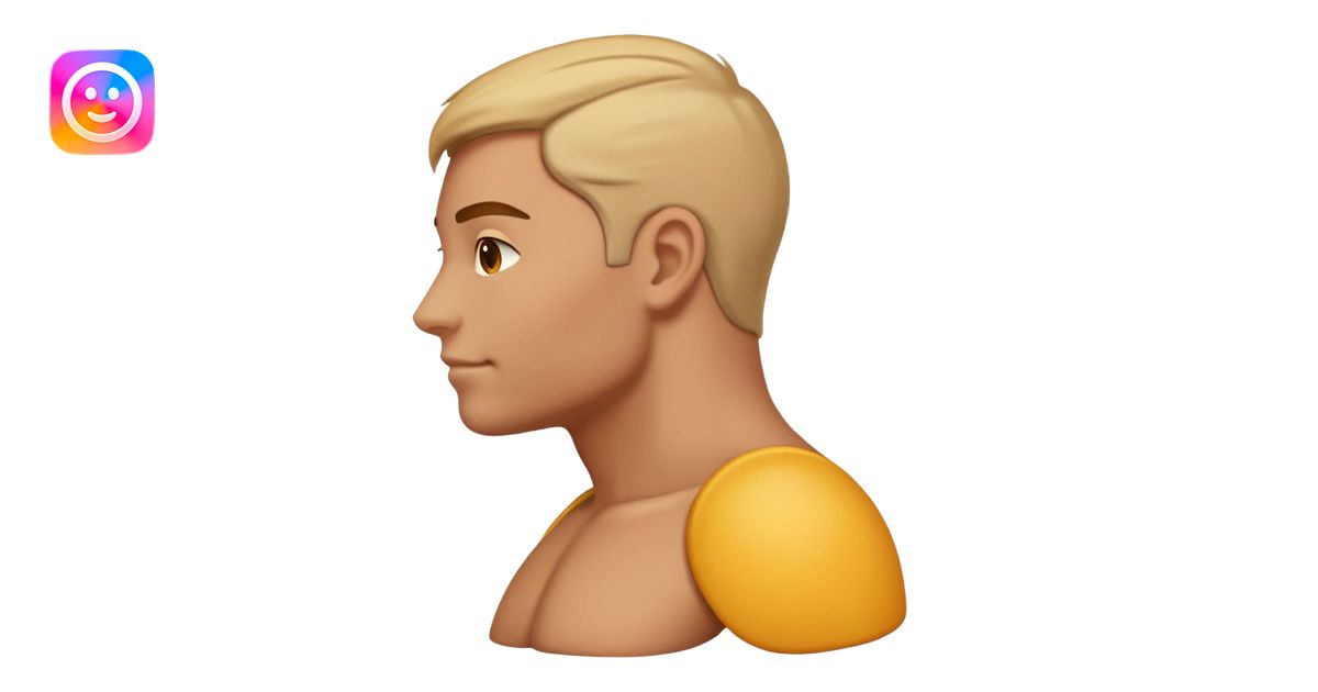 Create a shoulder emoji with all 3 delts visible. Side shoulder view ...