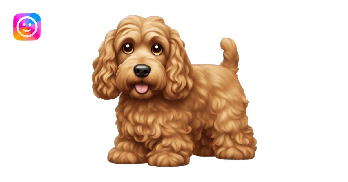 Caramel cockapoo dog emoji | AI Emoji Generator