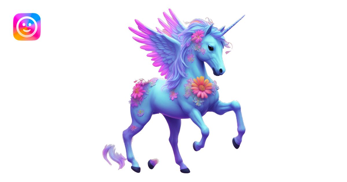 Zombie Pegasus unicorn psychedelic flowers floral groovy art neon rave ...