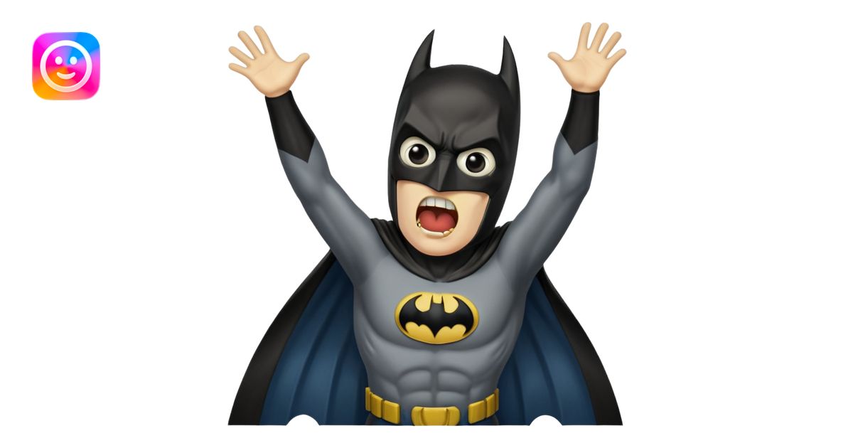 Batman with the Munch Scream pose emoji | AI Emoji Generator