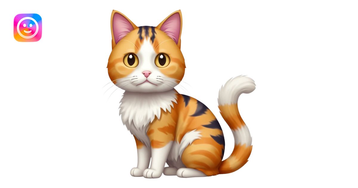 full body colourful calico tabby cat with disproportioned head with an ...