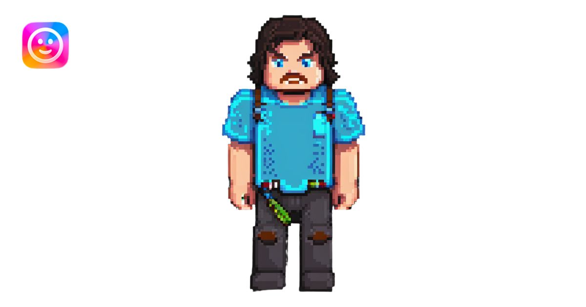 Jack Black as a Minecraft movie character illustration | AI Emoji Generator