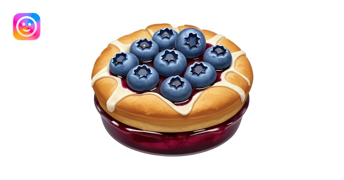 Make an emoji of a blueberry puff (small) that's broken off a bit so ...