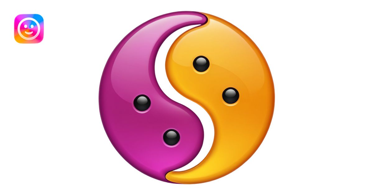 Yin Yang amber and magenta emoji | AI Emoji Generator