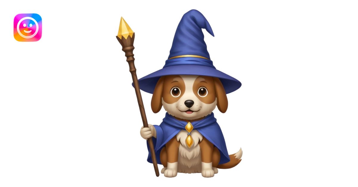 Dog wizard emoji | AI Emoji Generator